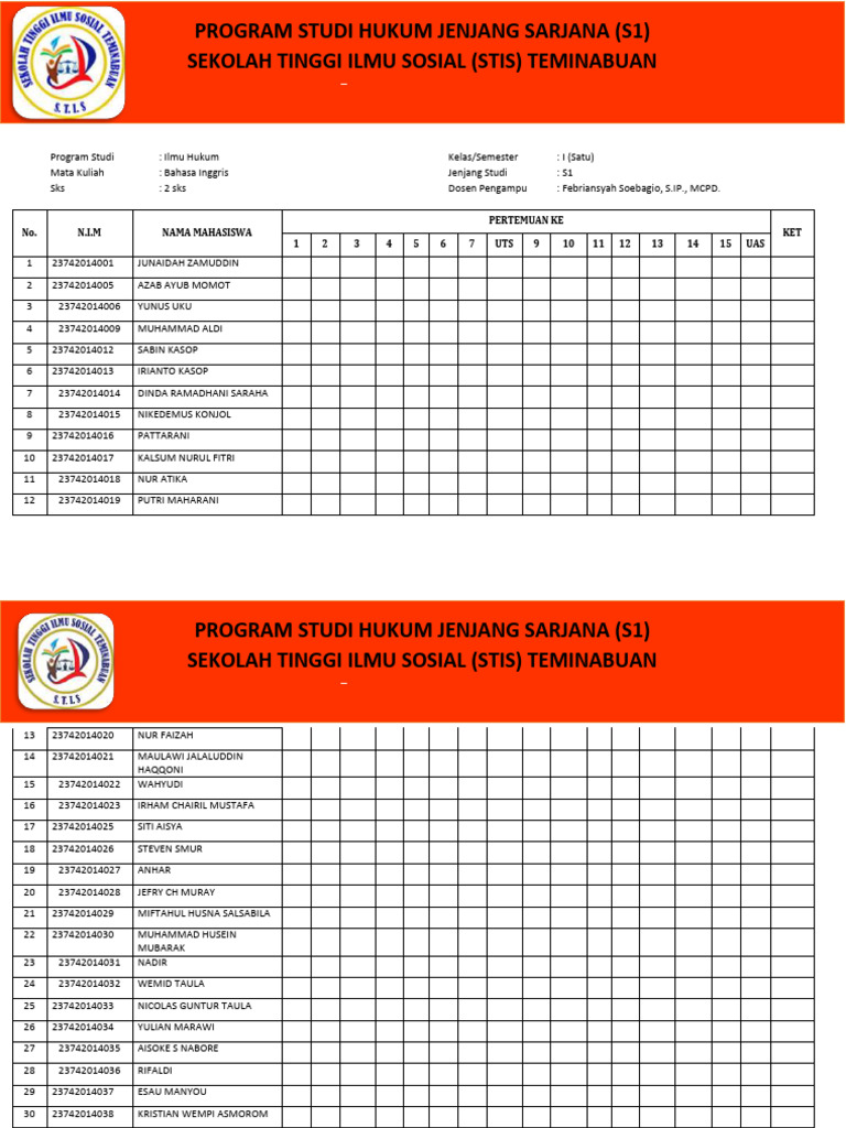 Program Studi Hukum S1 STIS Teminabuan | PDF