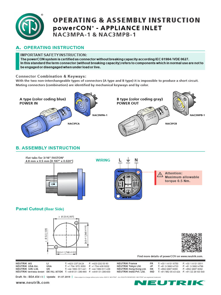 Bda 454 v3 - Powercon - Nac3mpa-1 + Nac3mpb-1 | PDF | Electrical ...