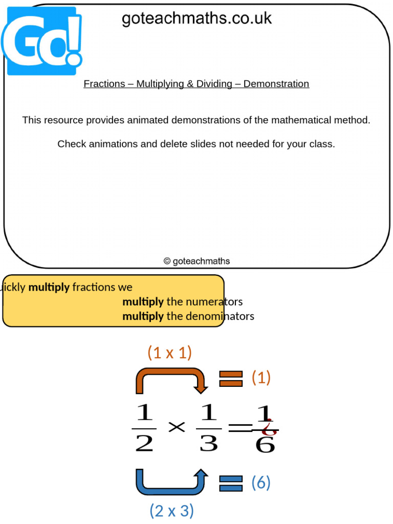 Fractions Multiplying Dividing Demonstration | PDF | Mathematical ...