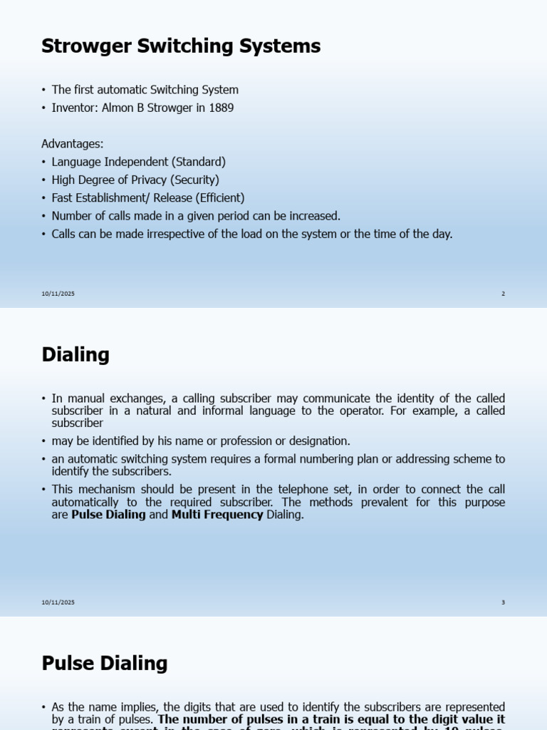 Strowger Switching Systems | PDF | Switch | Telephone Exchange