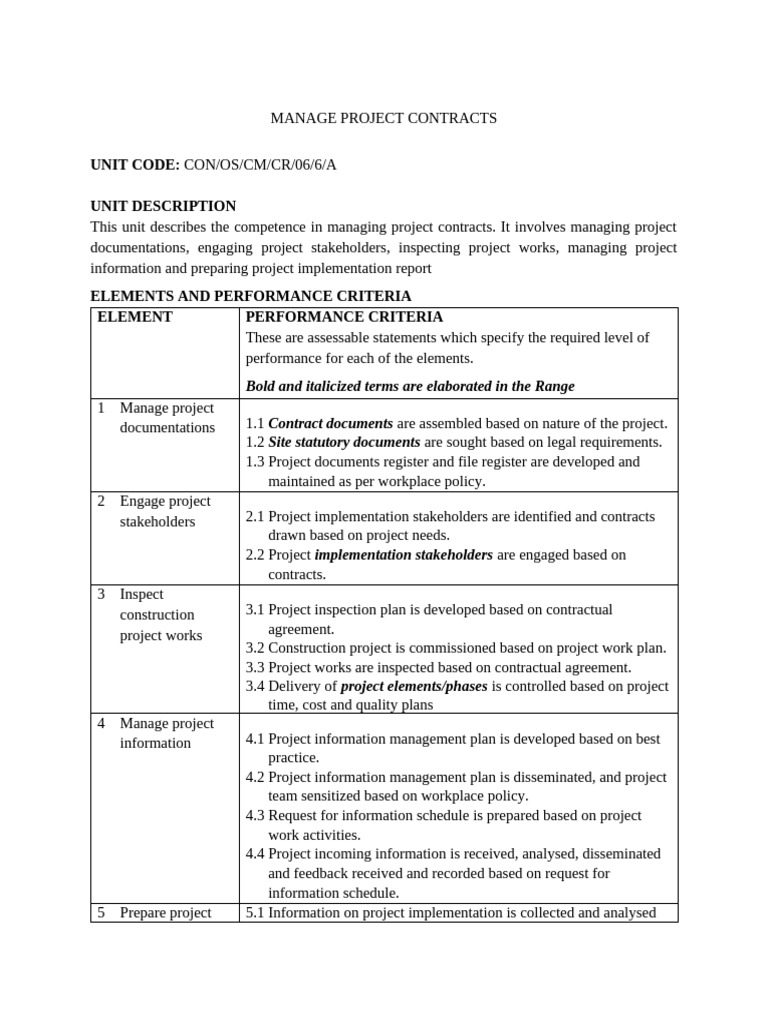 Project Contract Management Guidelines | PDF