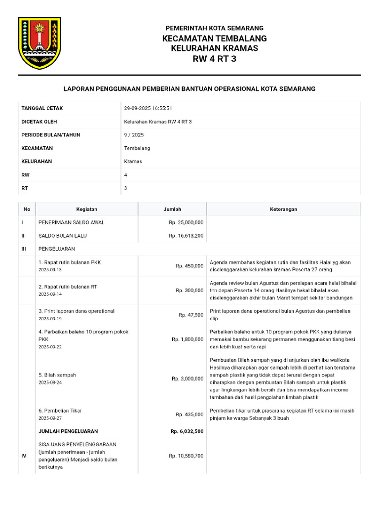 Laporan Operasional Pdf