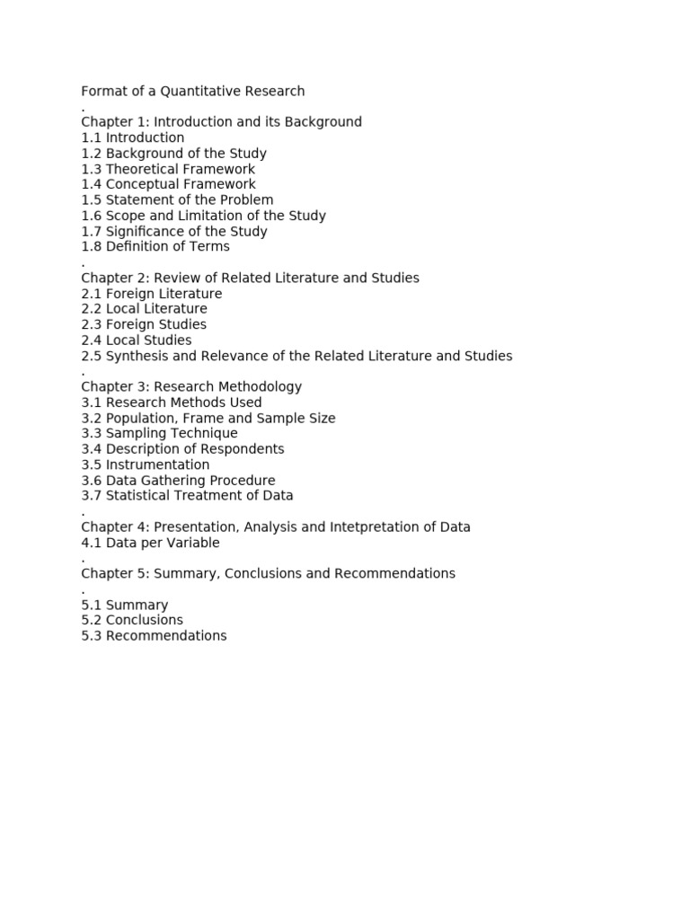 Quantitative Research Format Guide | PDF