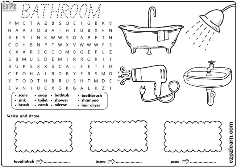 Bathroom Vocabulary Activities For Kids Pdf