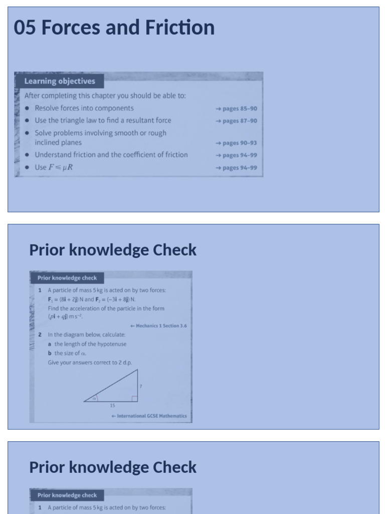 AS Level Mechanics - 05 Forces and Friction | PDF