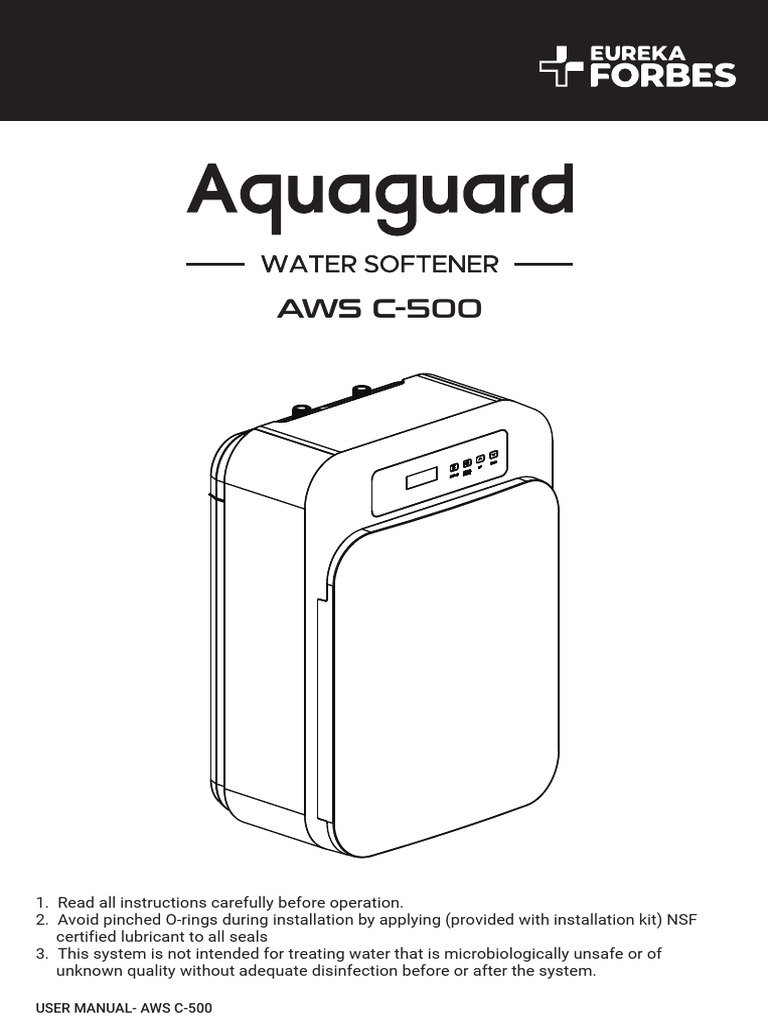 AWS C-500 Water Softener Manual | PDF | Valve | Water