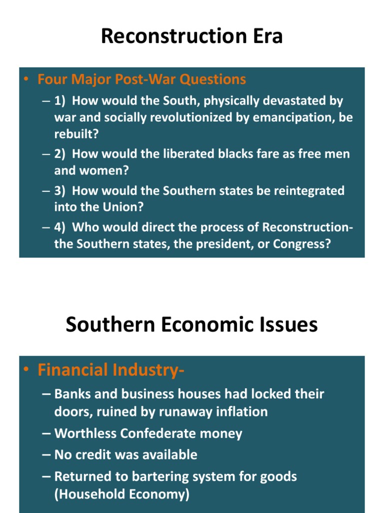 Chapter 11-Reconstruction Notes Part 1 | PDF | Reconstruction Era ...