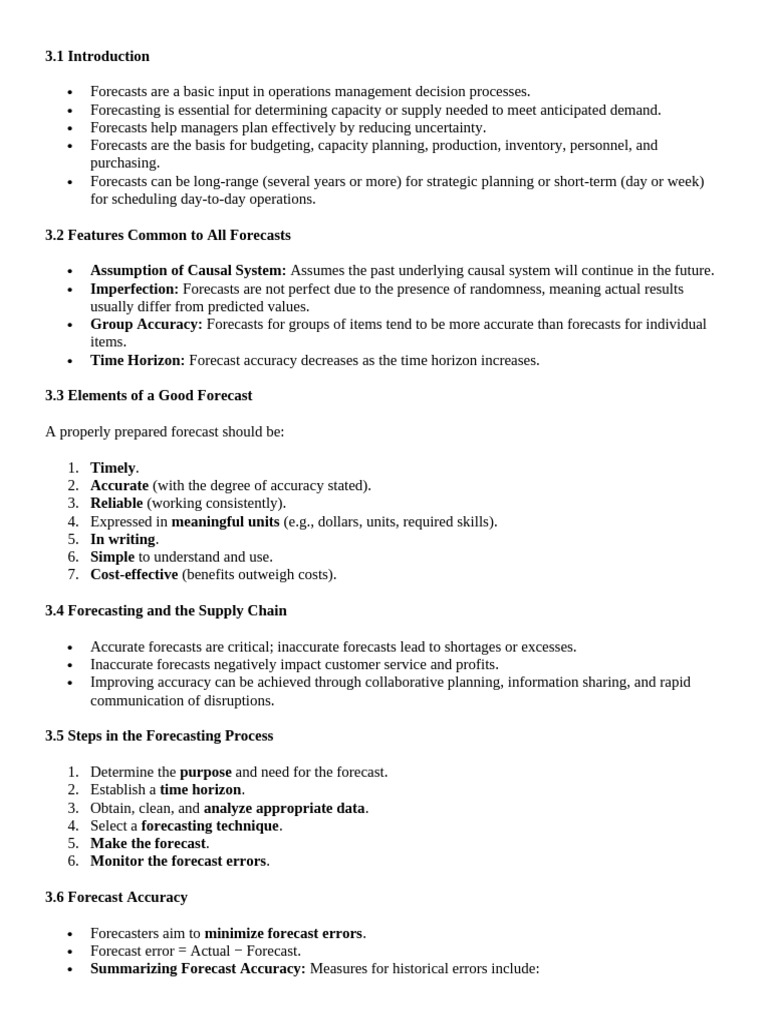 BA181 Outline | PDF | Forecasting | Linear Regression