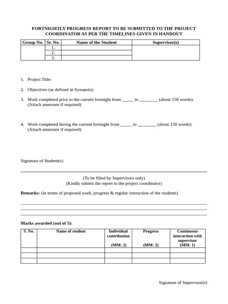 Fortnightly Progress Report Final | PDF