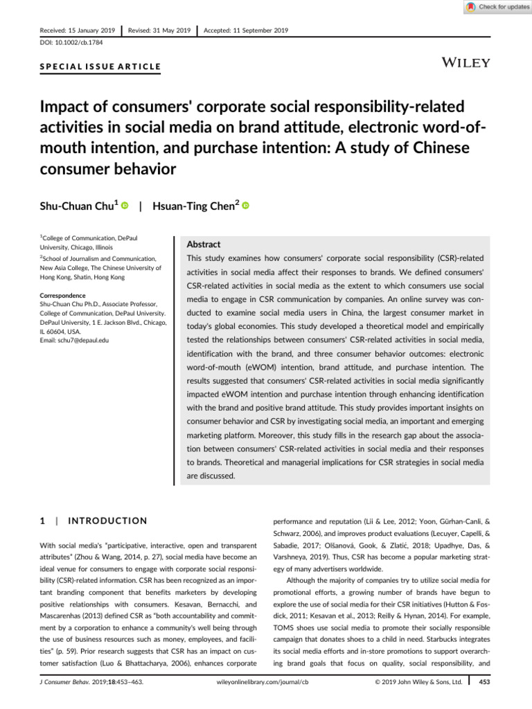 CSR Activities on Social Media Impact | PDF | Corporate Social ...