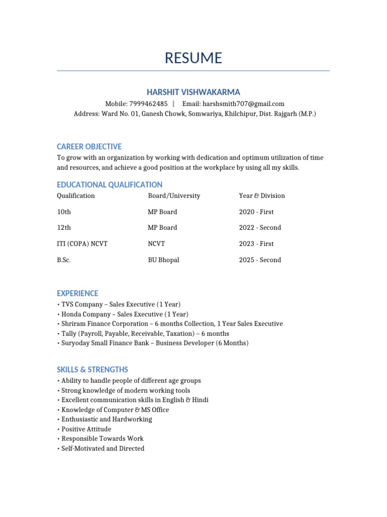 Final Resume With Contacts | PDF