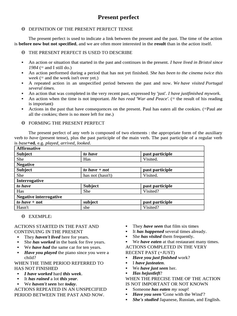 Seance 2 & 3 - Present Perfect & Be Supposed | PDF | Perfect (Grammar ...
