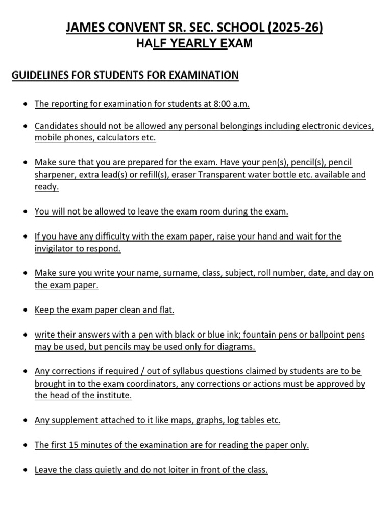 Jcs Guidlines For Student | PDF