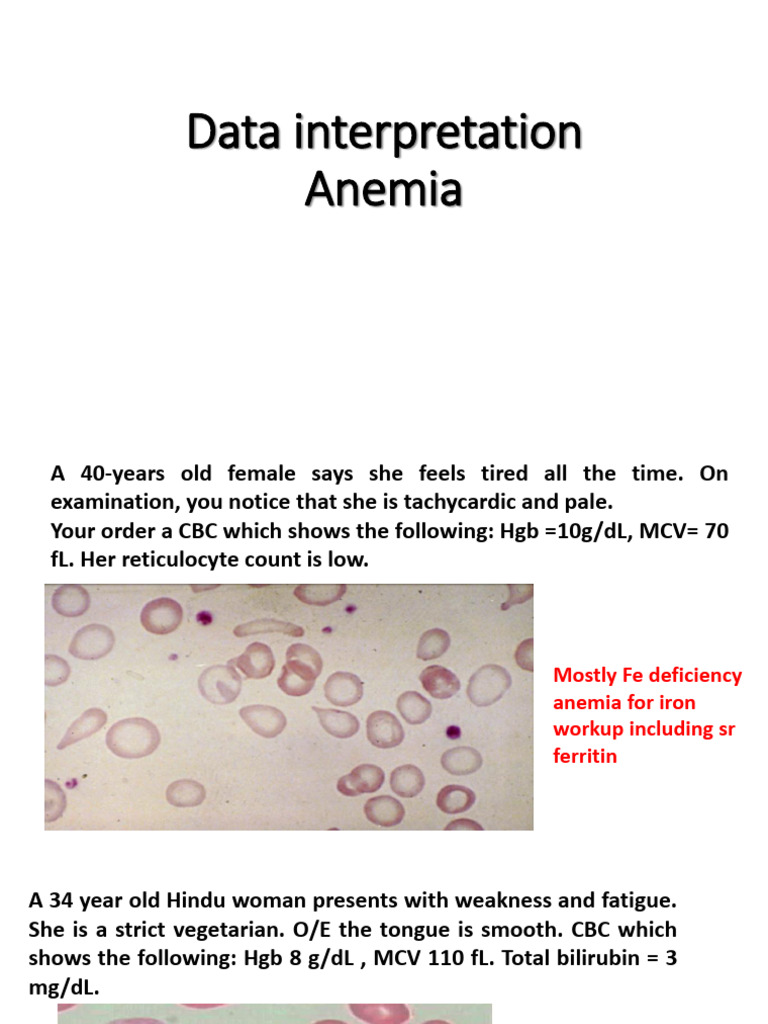 Data Interpretation Anaemia | PDF | Anemia | Tissue (Biology)