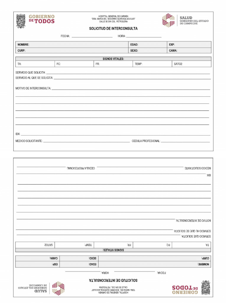 Solicitud de Interconsulta | PDF