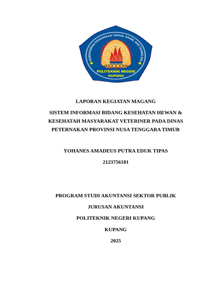 Laporan Magang Kesehatan Hewan NTT | PDF