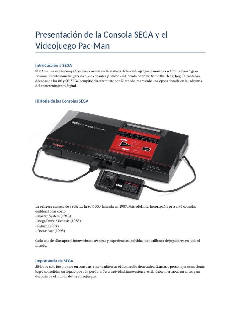 Presentacion SEGA Pacman | PDF