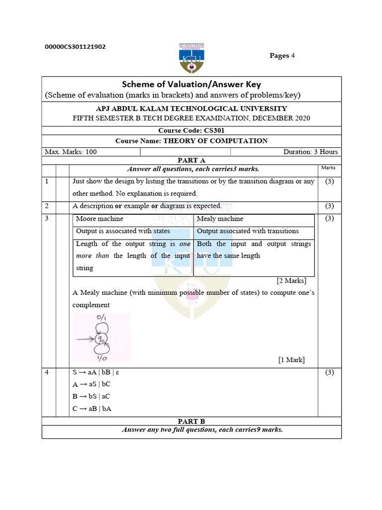 CS301 Scheme 2021 | PDF | Theory Of Computation | Mathematical Logic