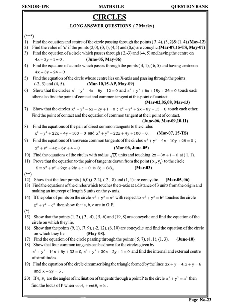 Maths-2B Imp Qus | PDF