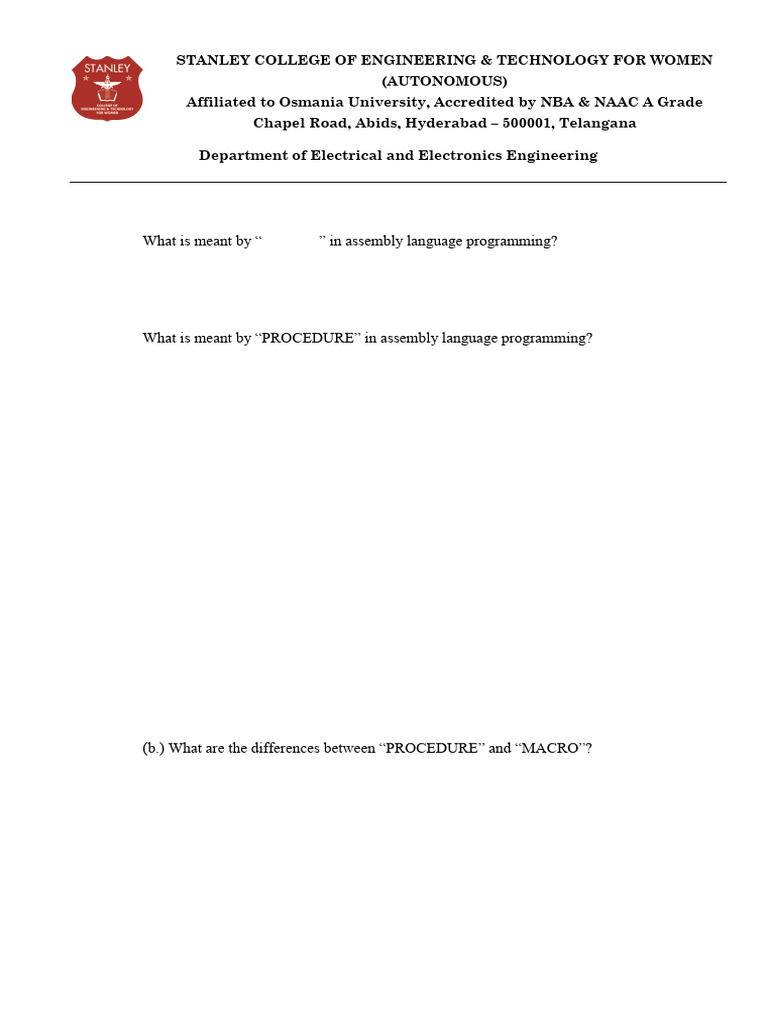 MPMC Mid 1 Important Questions | PDF