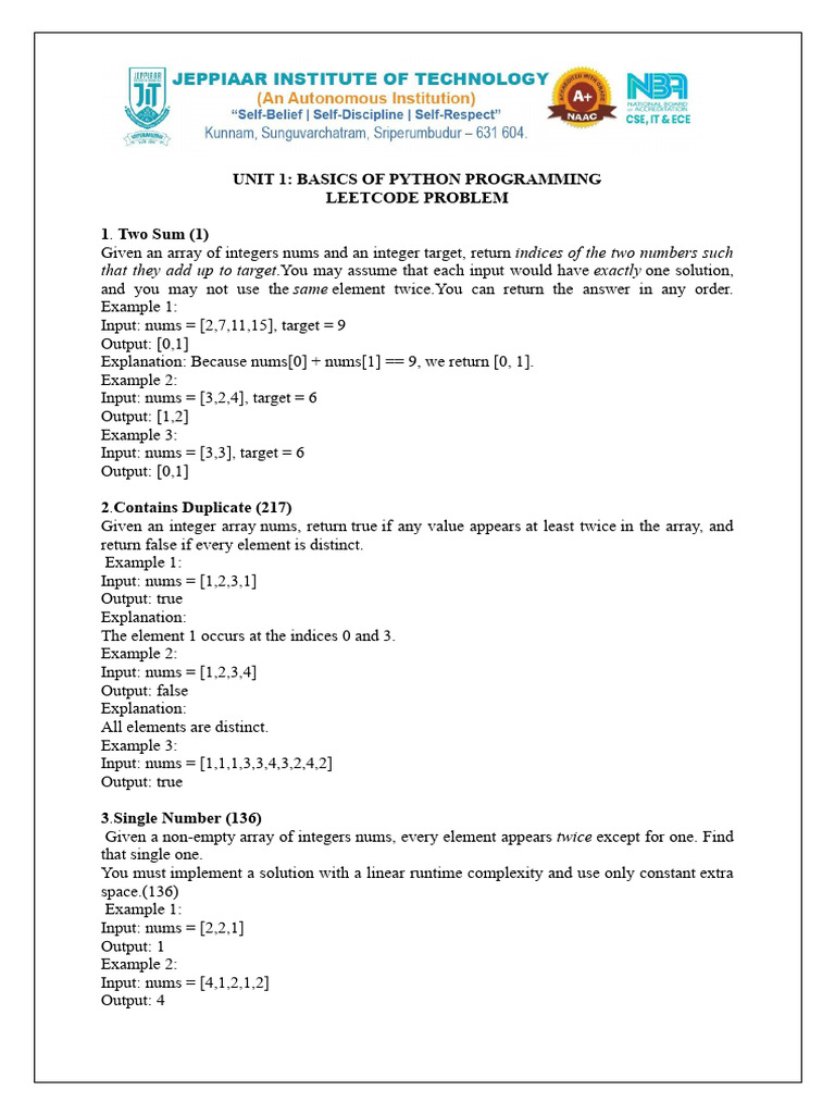 Unit 1 Leetcode | PDF | String (Computer Science) | Computer Programming
