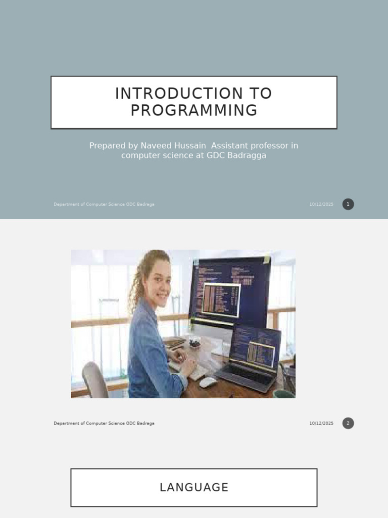Lecture02 - Intro To Programming Languages-2 | PDF | Object Oriented Programming | Programming