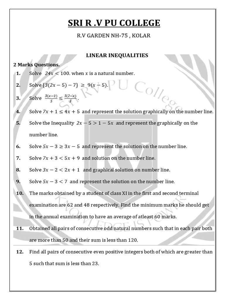5.linear Inequalities | PDF