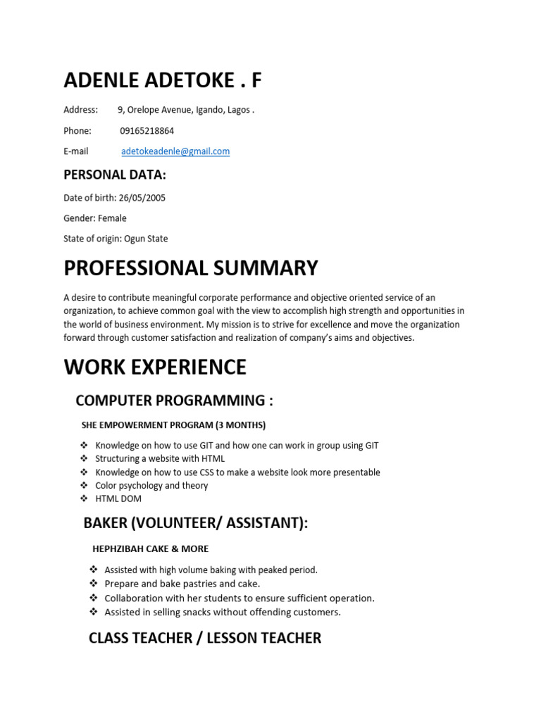 Adenle Adetoke | PDF | Business