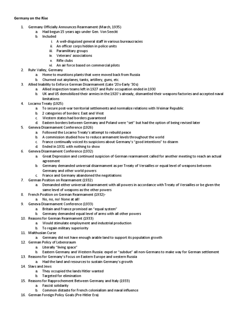 PreWar Period Outline | PDF | Adolf Hitler | Kingdom Of Italy