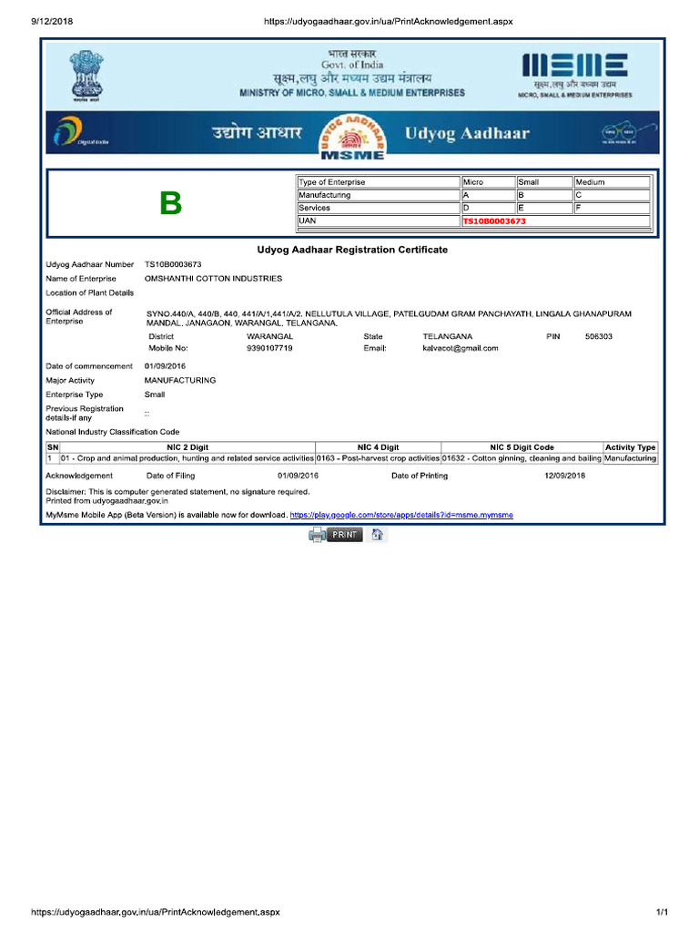 8 MSME Registration Certificate | PDF
