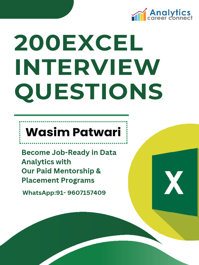 200 Excel Interview Questions Guide | PDF | Microsoft Excel | Data Analysis