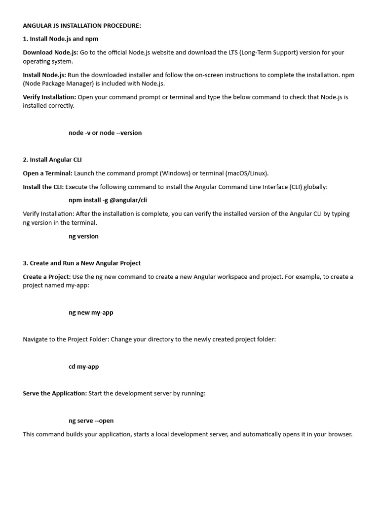 Angular Js Installation Procedure | PDF