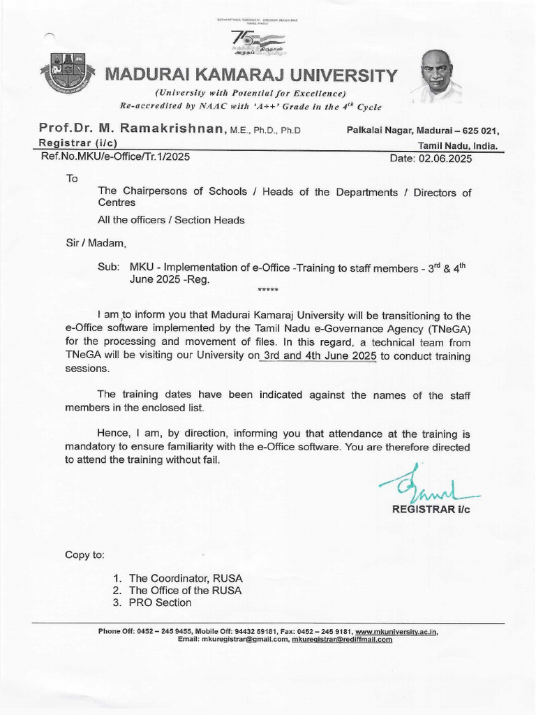 TNeGA E Office Training Program | PDF