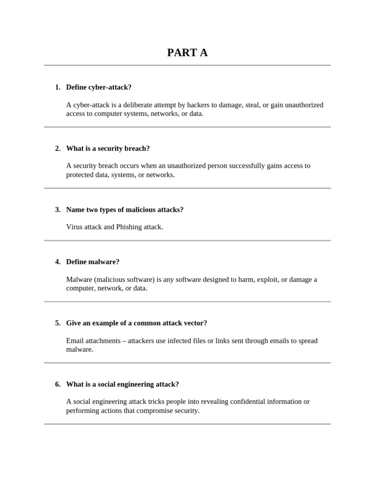 Cybersecurity Answers Paper | PDF | Security | Computer Security