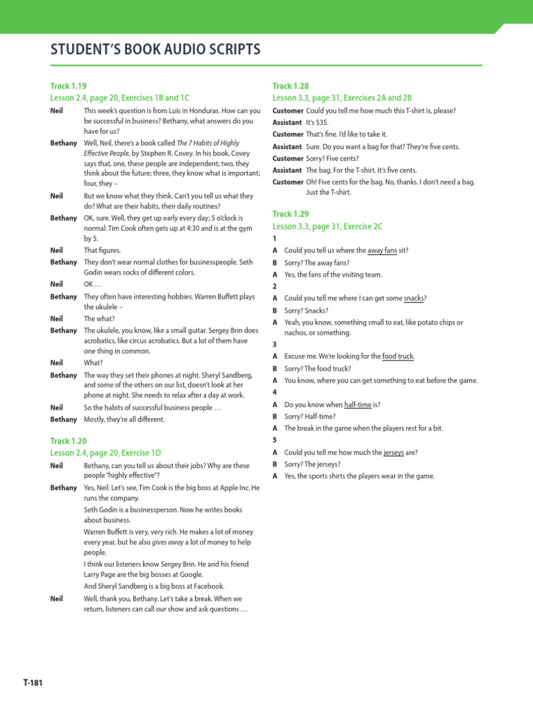 Evolove 2-SS Audioscript | PDF
