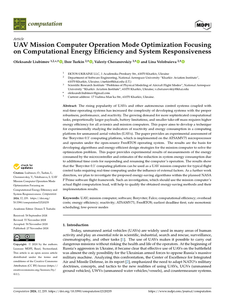 UAV Mission Computer Operation Mode Optimization F | PDF | Unmanned ...