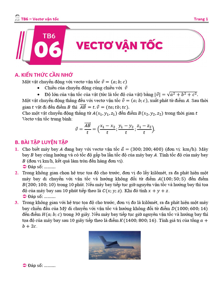 A. Ki NTH CC NNH: TB6 - Vect NT C Trang 1 | PDF