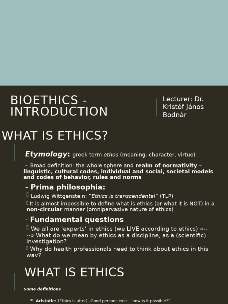 Understanding Bioethics and Its Importance | PDF | Value (Ethics ...