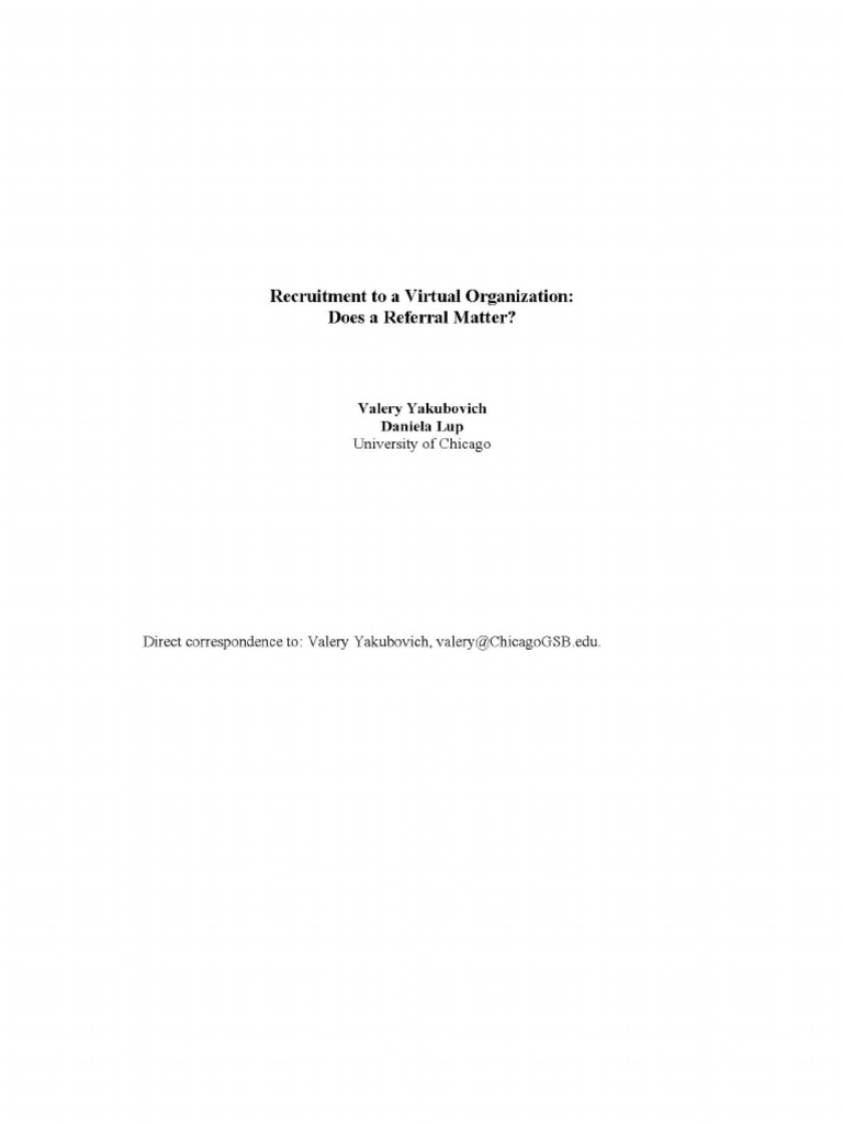 Stages of The Recruitment Process and The Referrer S Performance Effect | PDF | Recruitment ...