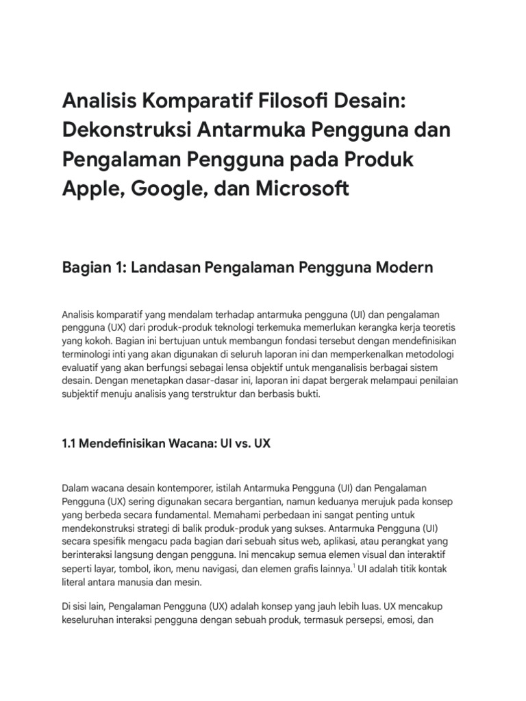 Analisis UI/UX Apple, Google, Microsoft | PDF