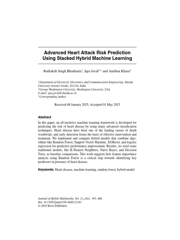 Advanced Heart Attack Risk Prediction Using Stacked Hybrid Machine ...
