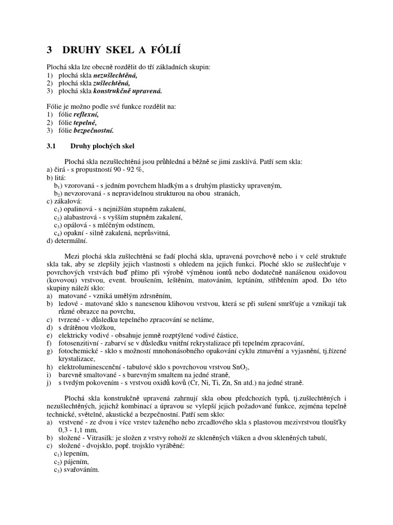 3-3 Druhy Skel A Folii | PDF