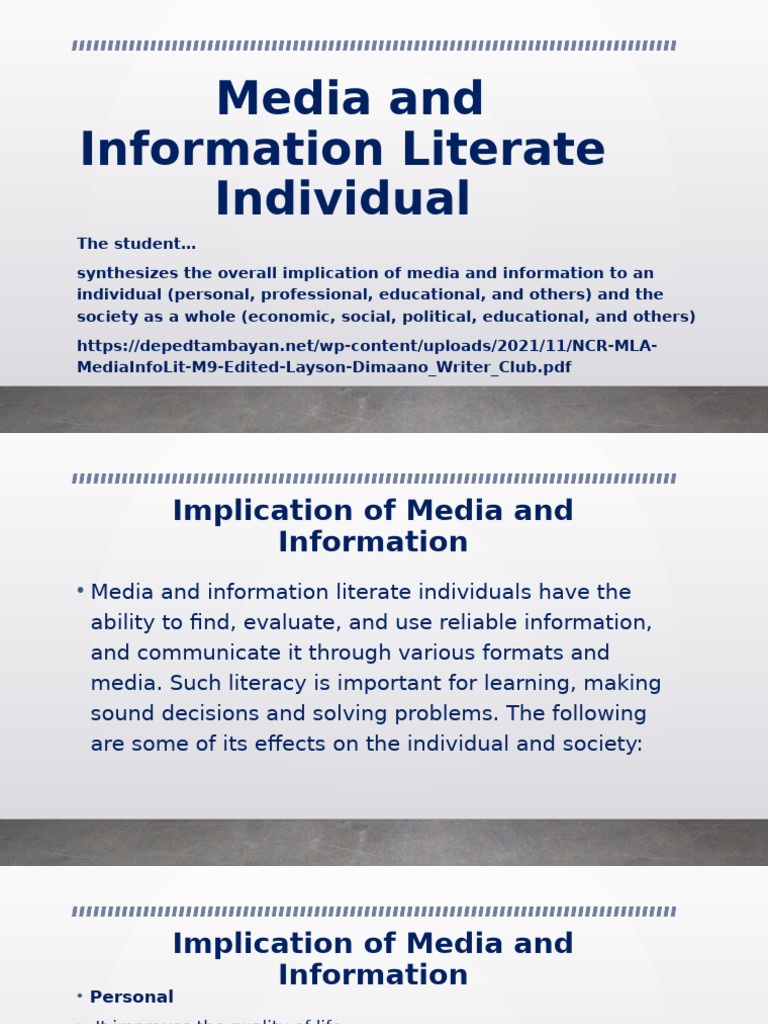 Impacts of Media Literacy on Society | PDF | Learning | Human Communication