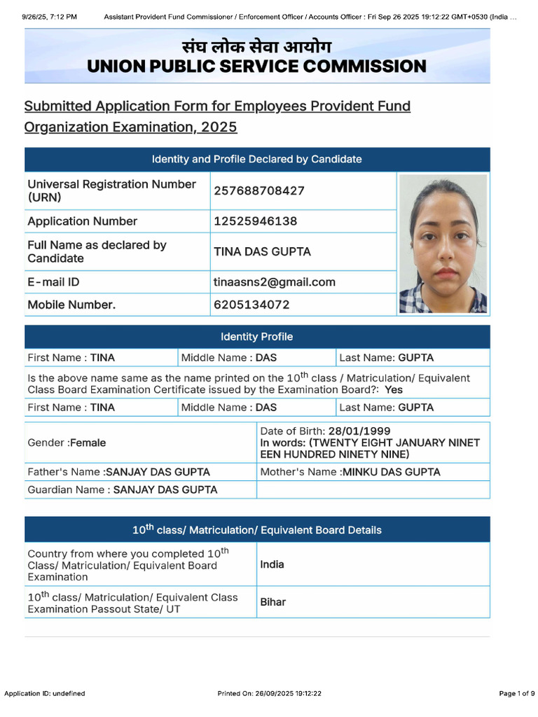 Epfo Applicationtina | PDF