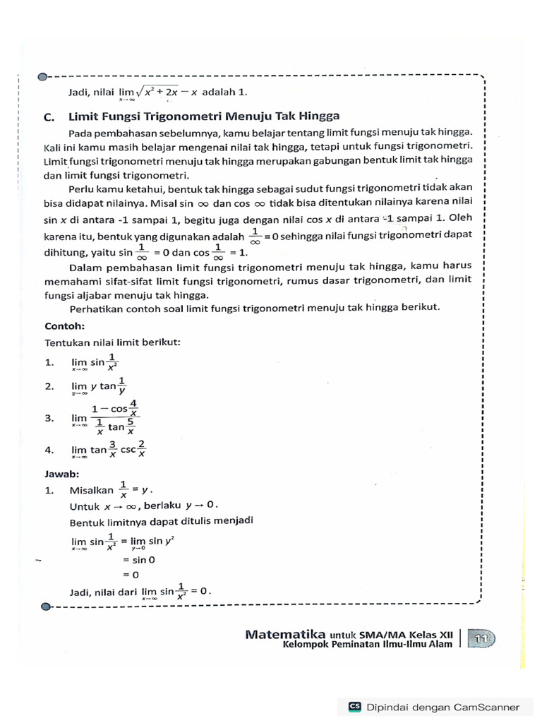 Materi 24 Limit Tak Hingga Trigonometri | PDF