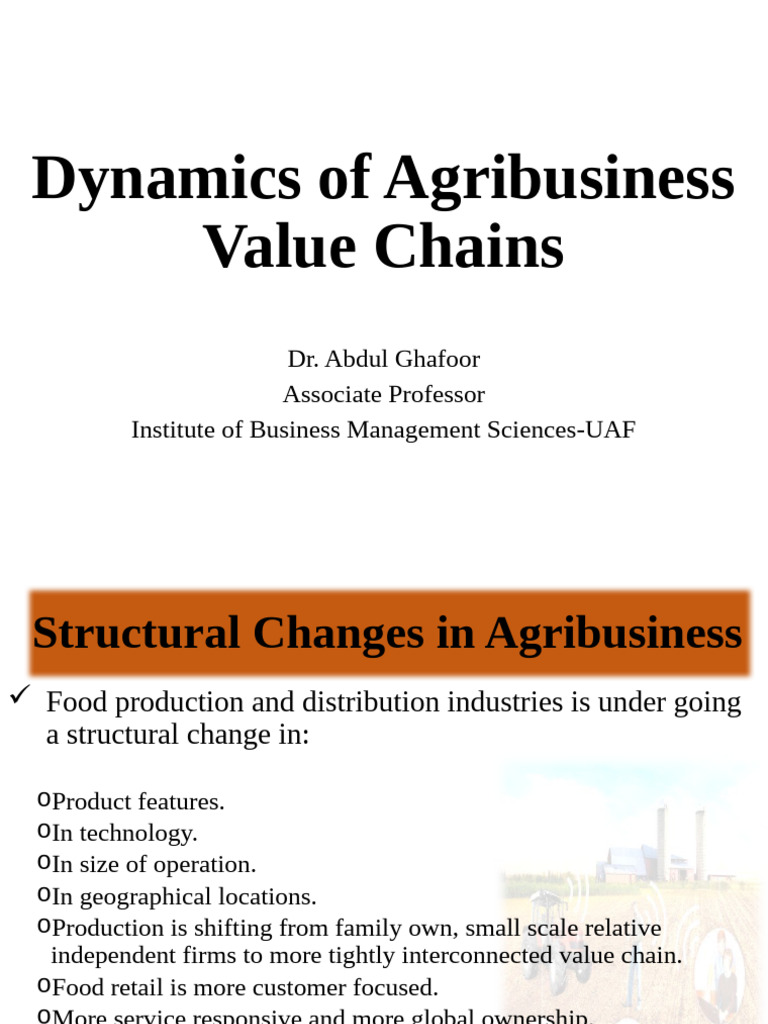 Dynamics of Agribusiness Value Chains | PDF | Supply Chain | Governance