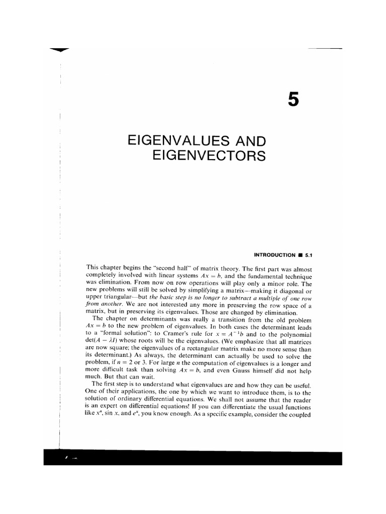 Basics of Eigen Vector and Eigen Value | PDF