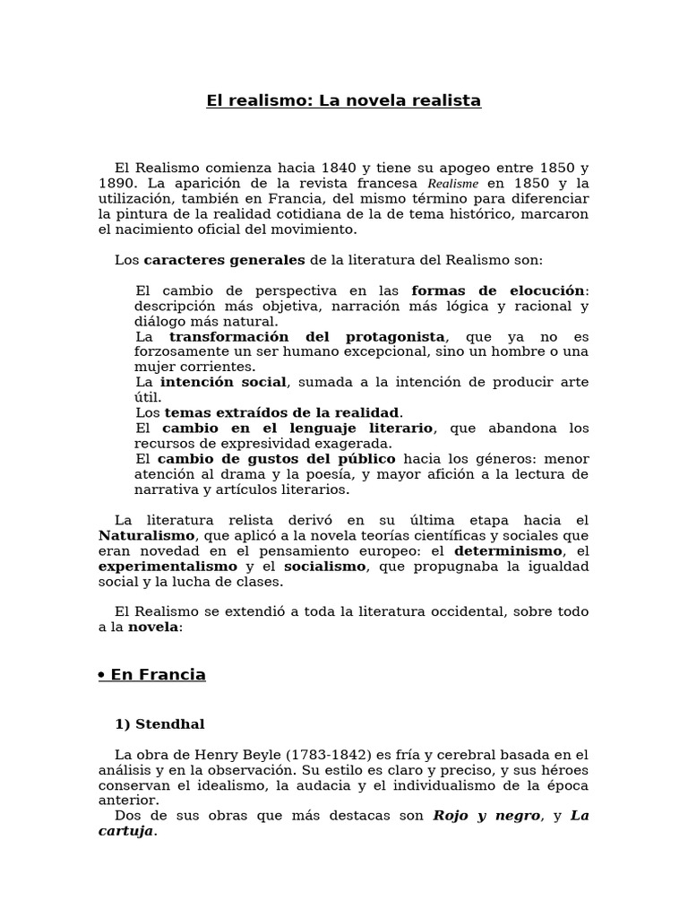 El Realismo | PDF | Realismo literario
