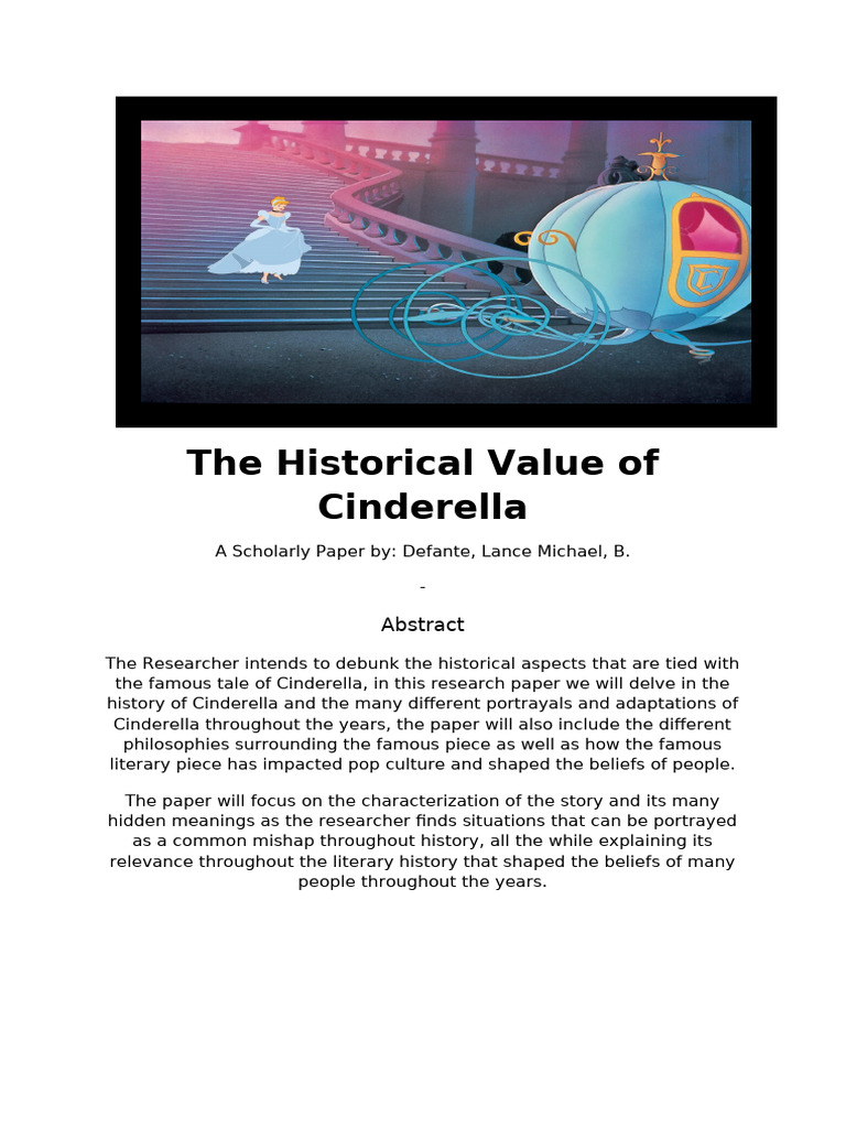 The Historical Value of Cinderella | PDF | Cinderella | Fairy Tales