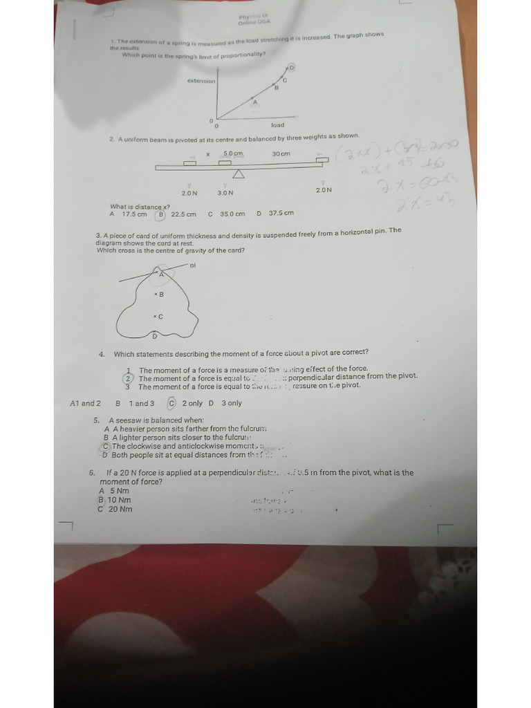 Physics Moment Notes Olevel | PDF